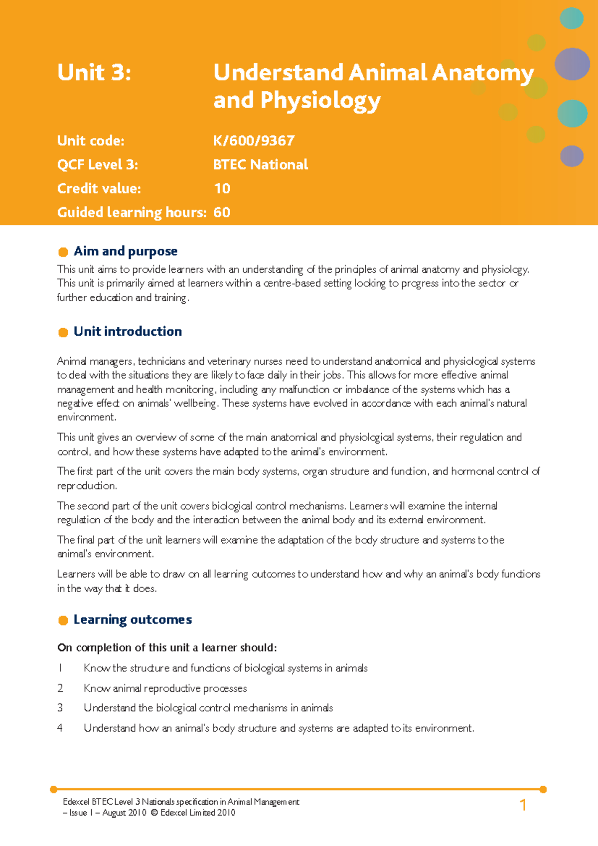 Unit-3-Understand-Animal-Anatomy-and-Physiology. - Edexcel BTEC Level 3 ...