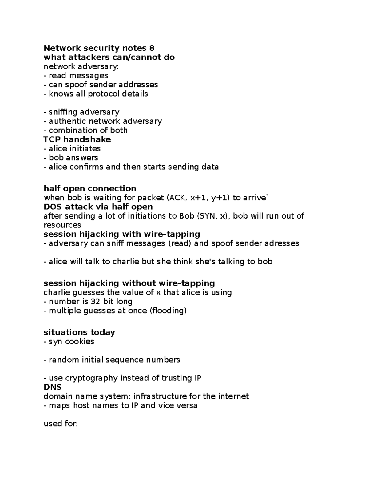 Network security notes 8 - foo, that is not in recursive NS, triggers a ...