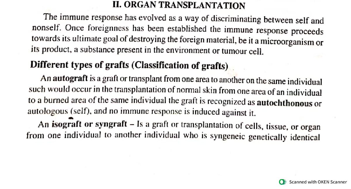 Organ transplantation - Different types of grafts - Bsc zoology - Studocu