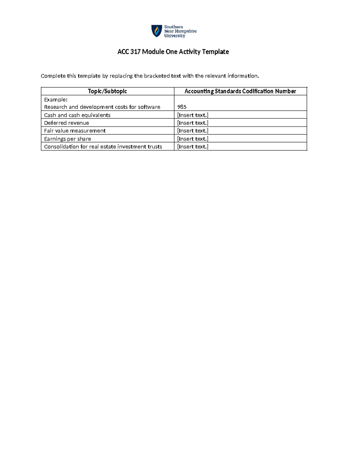 ACC 317 Module One Activity Template - ACC-317 - ACC 317 Module One ...