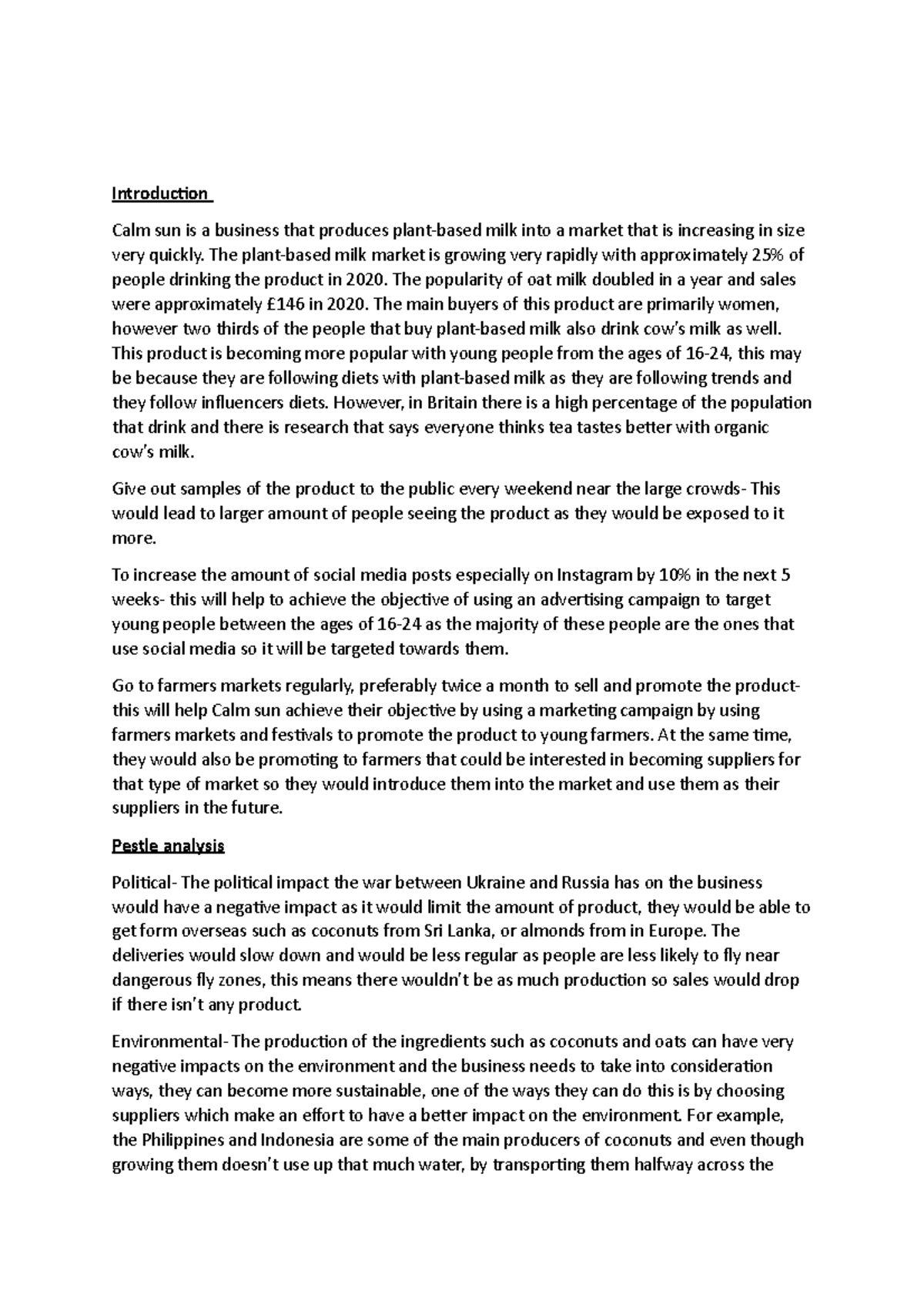 Calmsun - really good - Introduction Calm sun is a business that ...