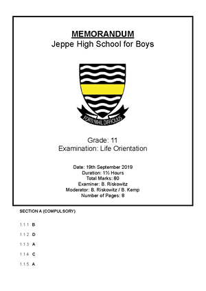 Grade 11 LO Exam Term 4 - 2018 Final - Jeppe High School for Boys ...