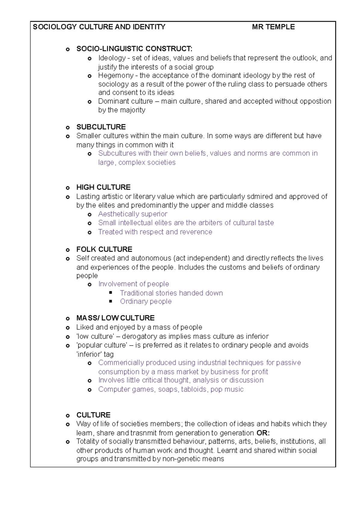 Culture AND Identity - Notes on belief in society, in detail, a star ...