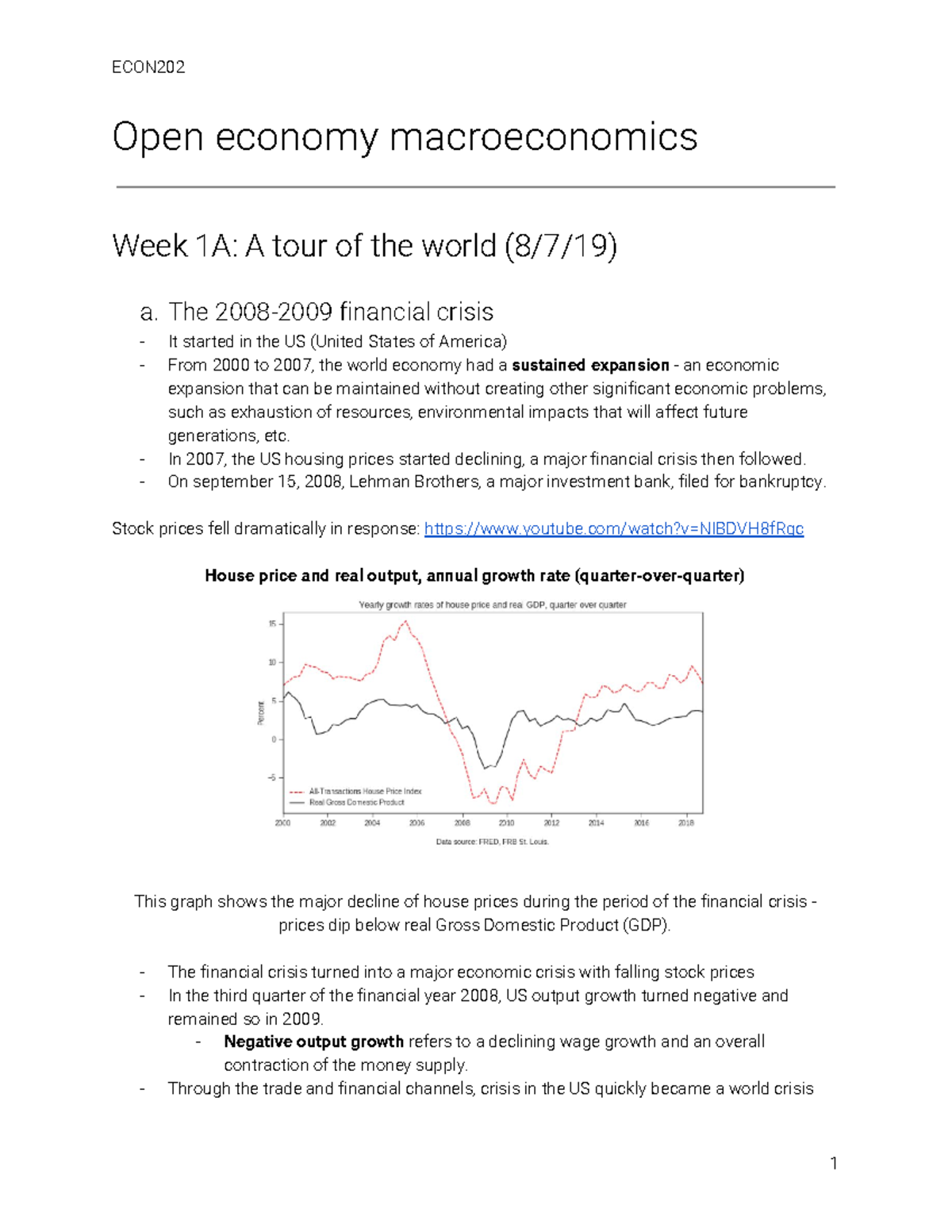 ECON202 - introduction to open economy macroeconomics - ECON202 Open ...