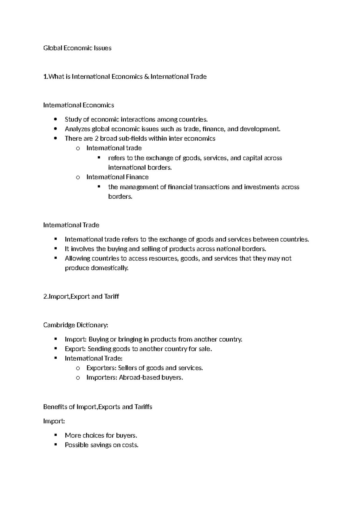 Global Economic Issues - Analyzes global economic issues such as trade ...
