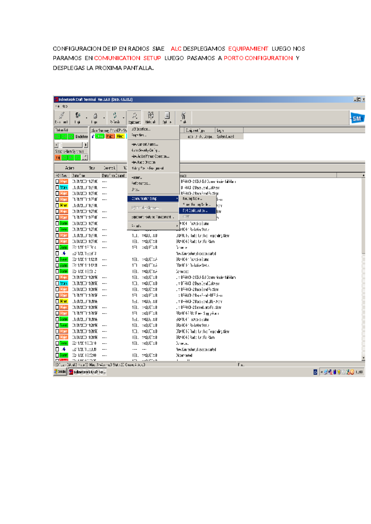 Configuracion DE IP EN LOS ALC - CONFIGURACION DE IP EN RADIOS SIAE ALC ...