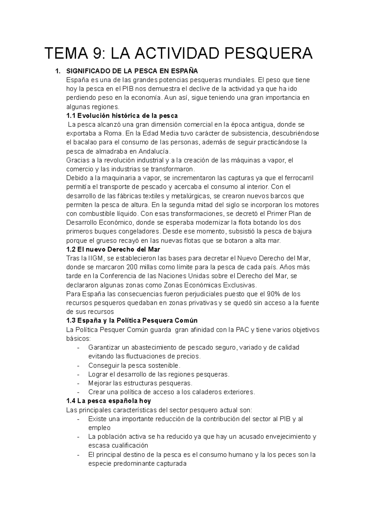 TEMA 9 LA Actividad Pesquera - TEMA 9: LA ACTIVIDAD PESQUERA 1 ...