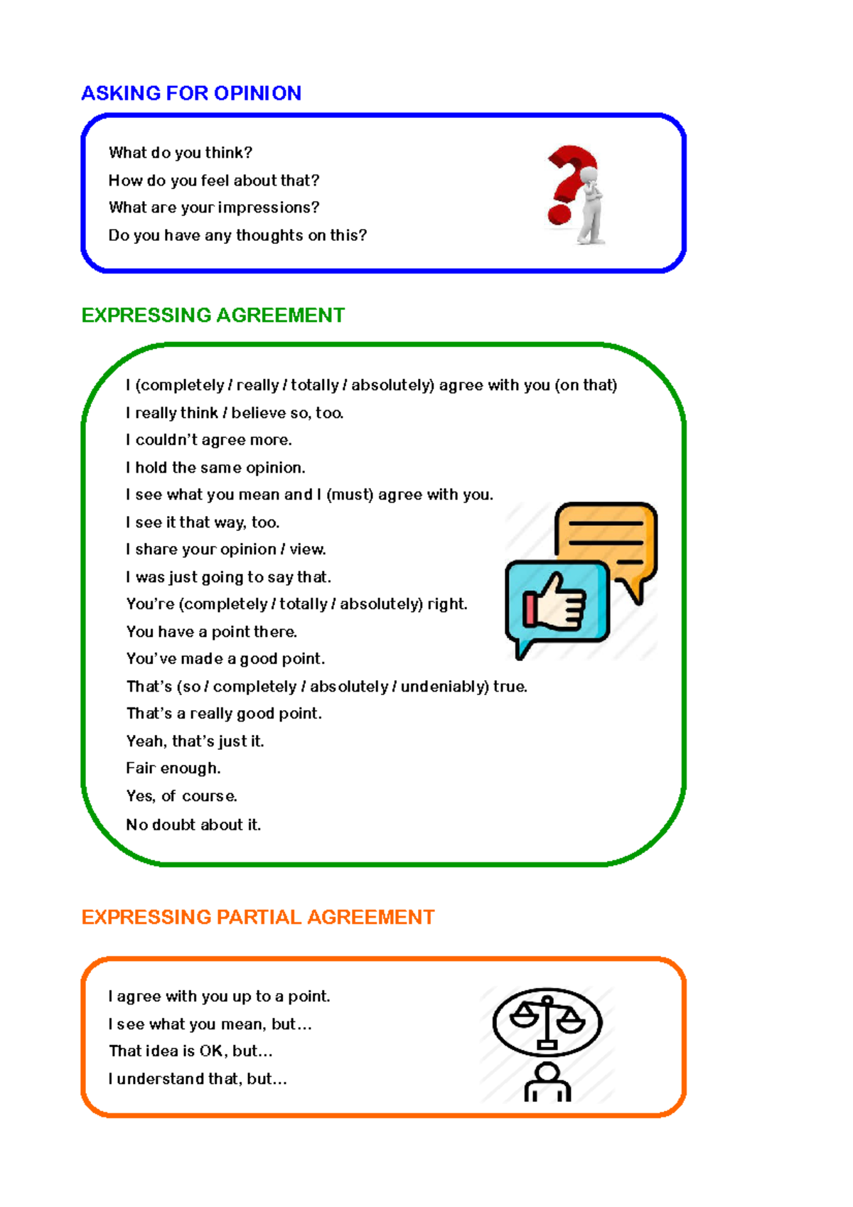 Dialogue Useful Expressions - ASKING FOR OPINION EXPRESSING AGREEMENT ...