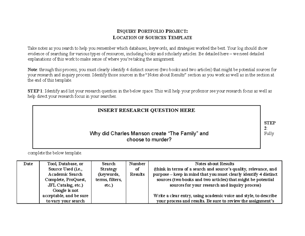 INQR 101 Portfolio - Source Assignment - INQUIRY PORTFOLIO PROJECT ...