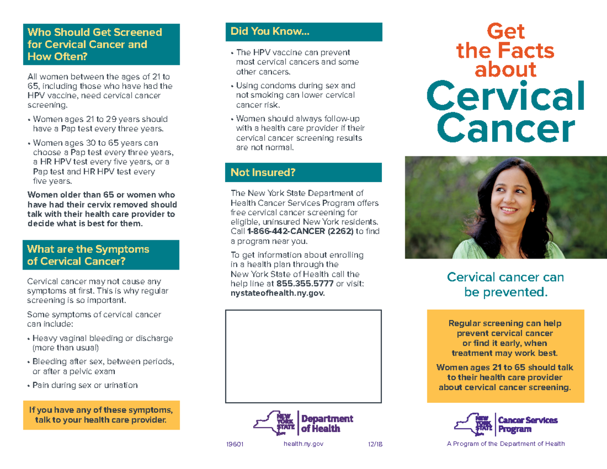Cervical cancer facts - health.ny A Program of the Department of Health ...