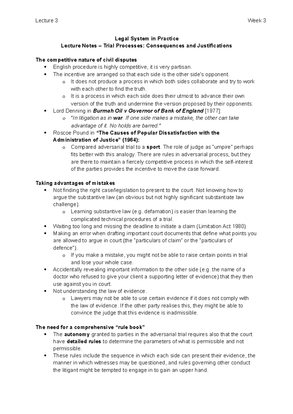 Lecture 3 - Trial Processes- Consequences and Justifications - Lecture ...