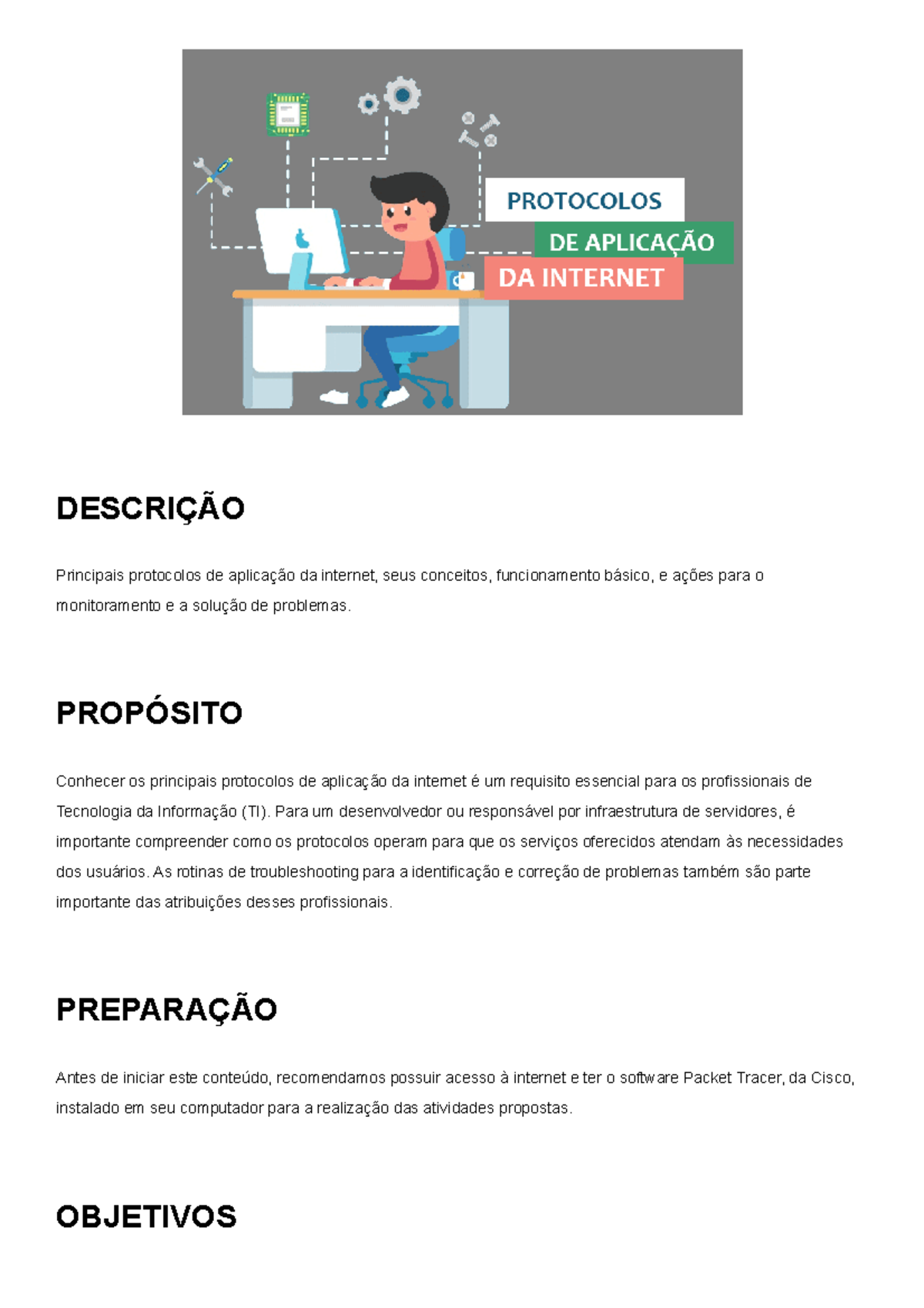 Protocolos DE Aplicação DA Internet - DESCRIÇÃO Principais protocolos ...