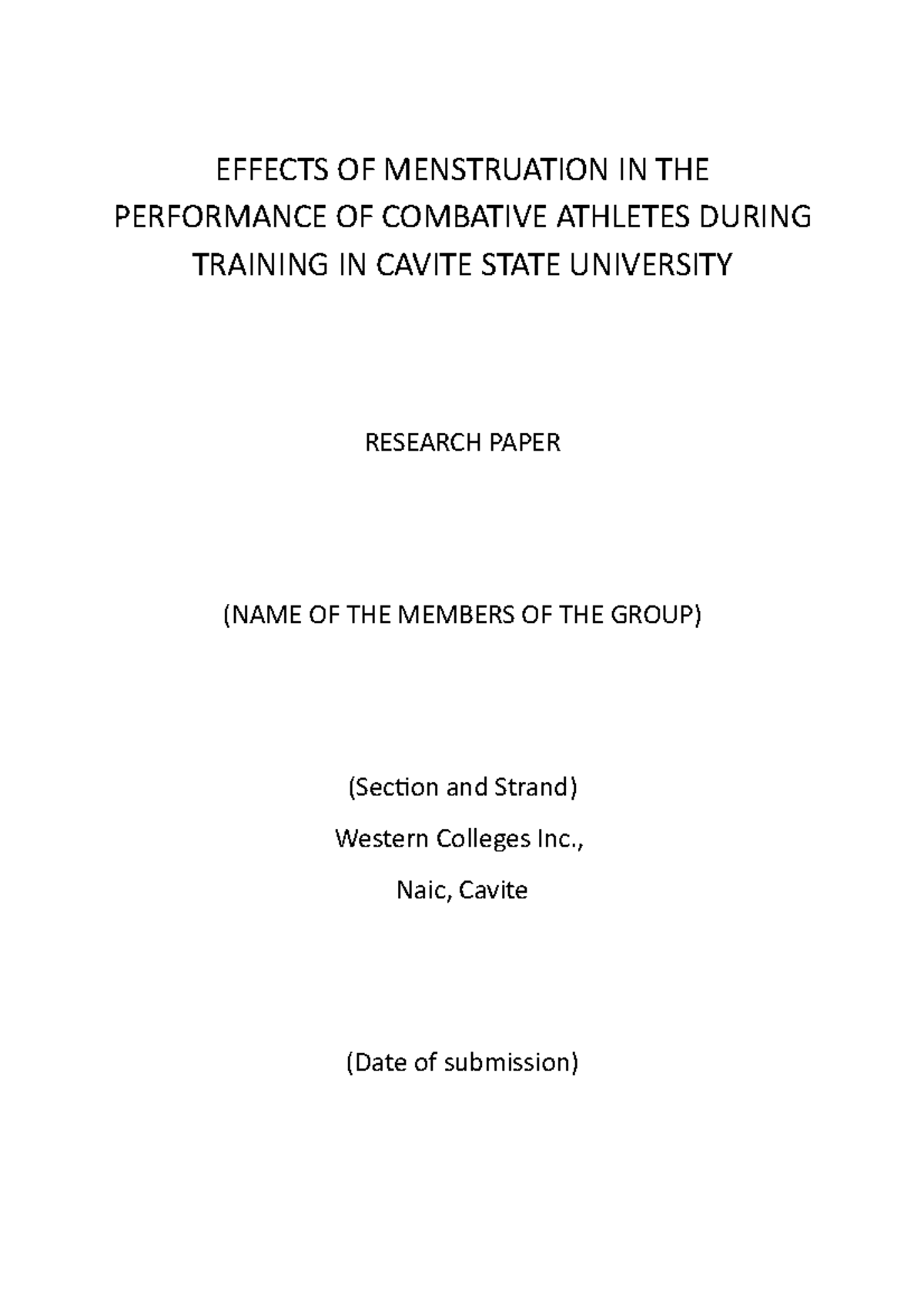 Format-Research-1 - Format of Research paper containing chapter 1 for ...