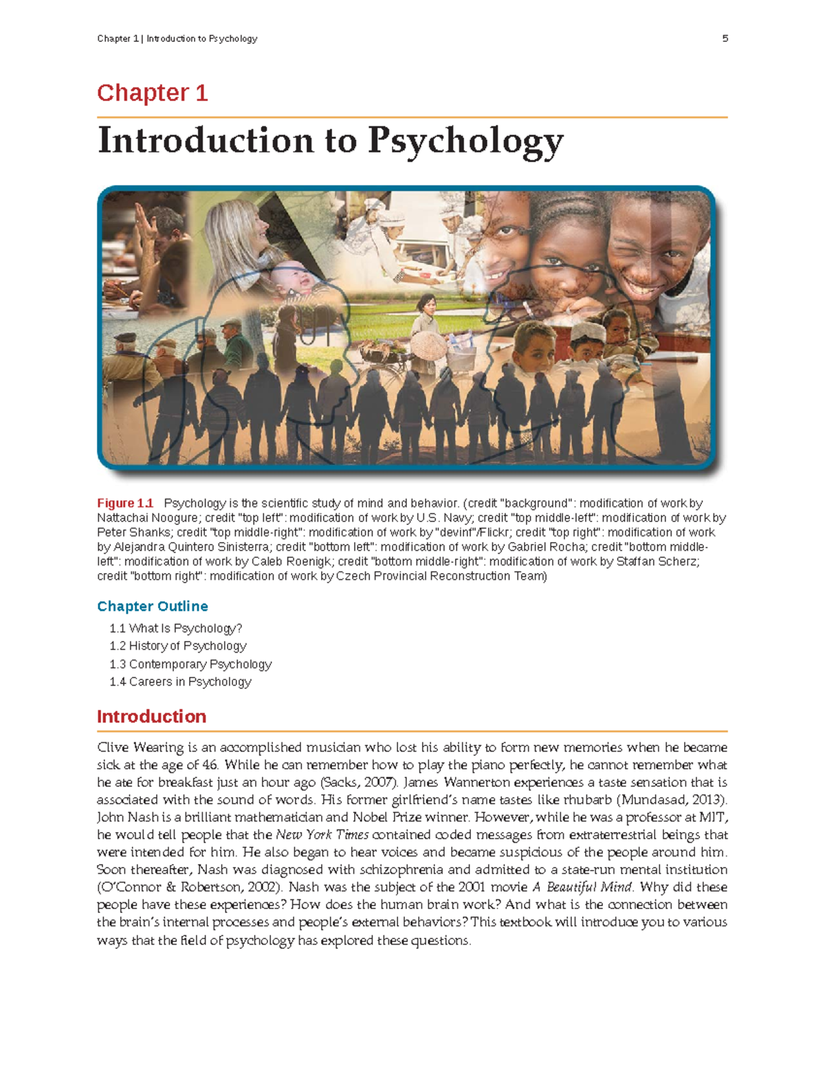 Psychology Open Stax Chapter 1 Introduction to Psychology - 81@D5B - Studocu