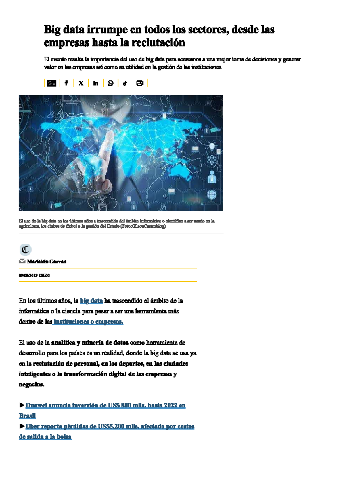 Material complementario M2 - Big data irrumpe en todos los sectores, desde las empresas hasta la ...