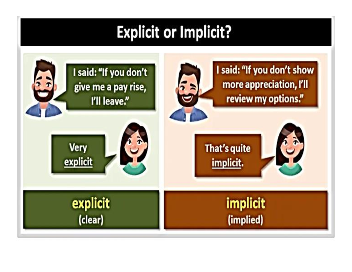 English Poster - Explicit or Implicit? I said: you I said: you show ...