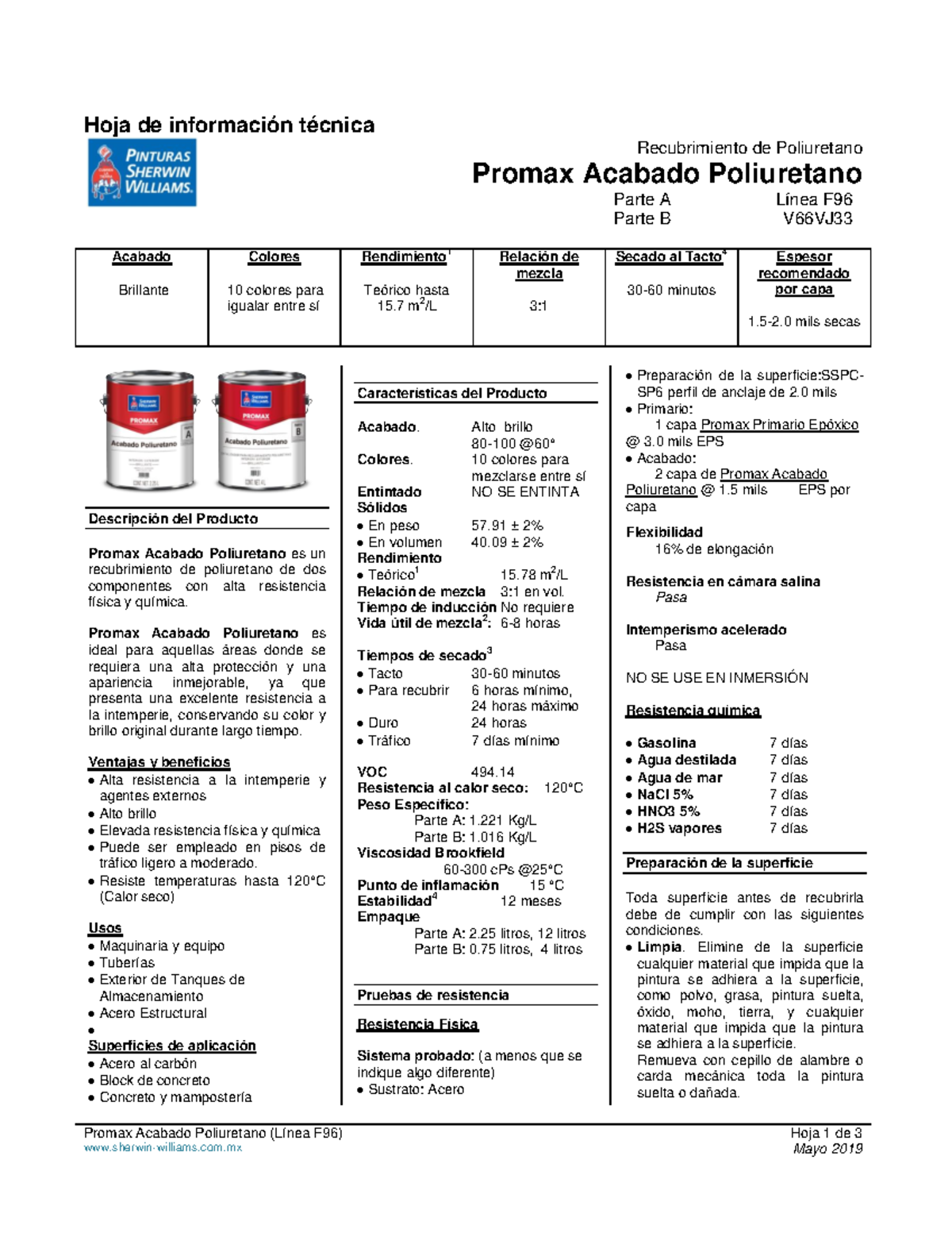 F96 Promax acabado poliuretano - Promax Acabado Poliuretano (Línea F96 ...