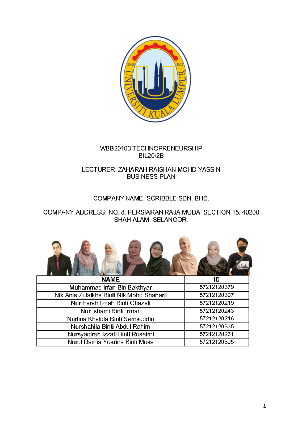 Group 5 Report - for reference - WBB20103 TECHNOPRENEURSHIP BIL20/2B ...