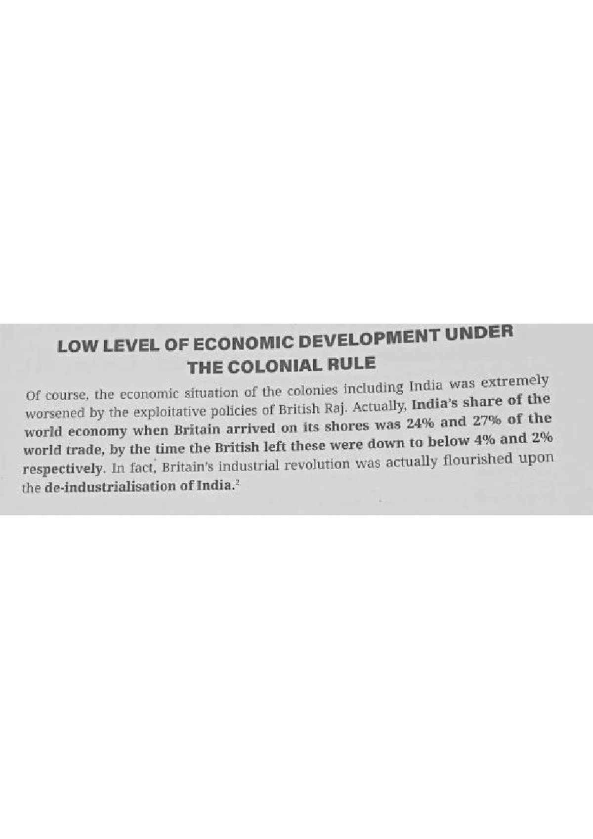 Low level of Economic development under the colonial rule - BA ...