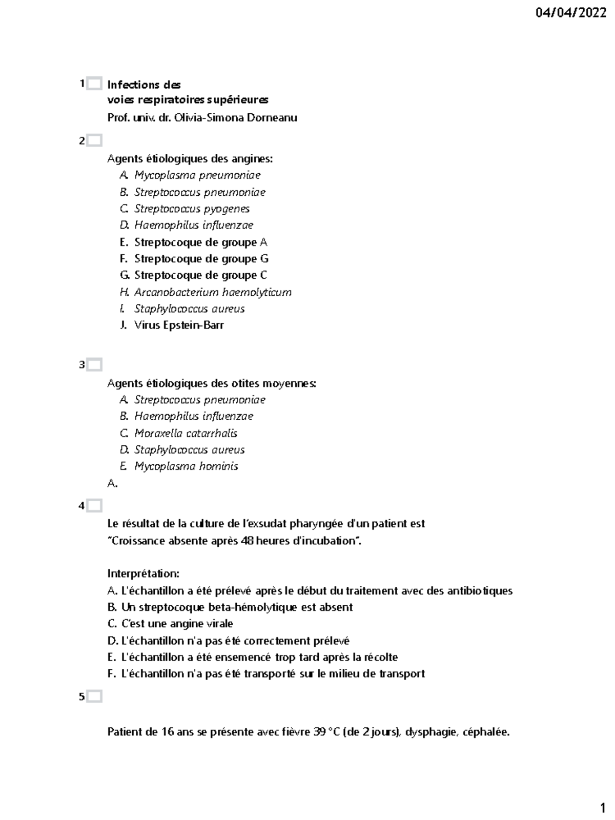 LP3 6Fr - vla sldfj sdld jd sl - Infections des voies respiratoires ...