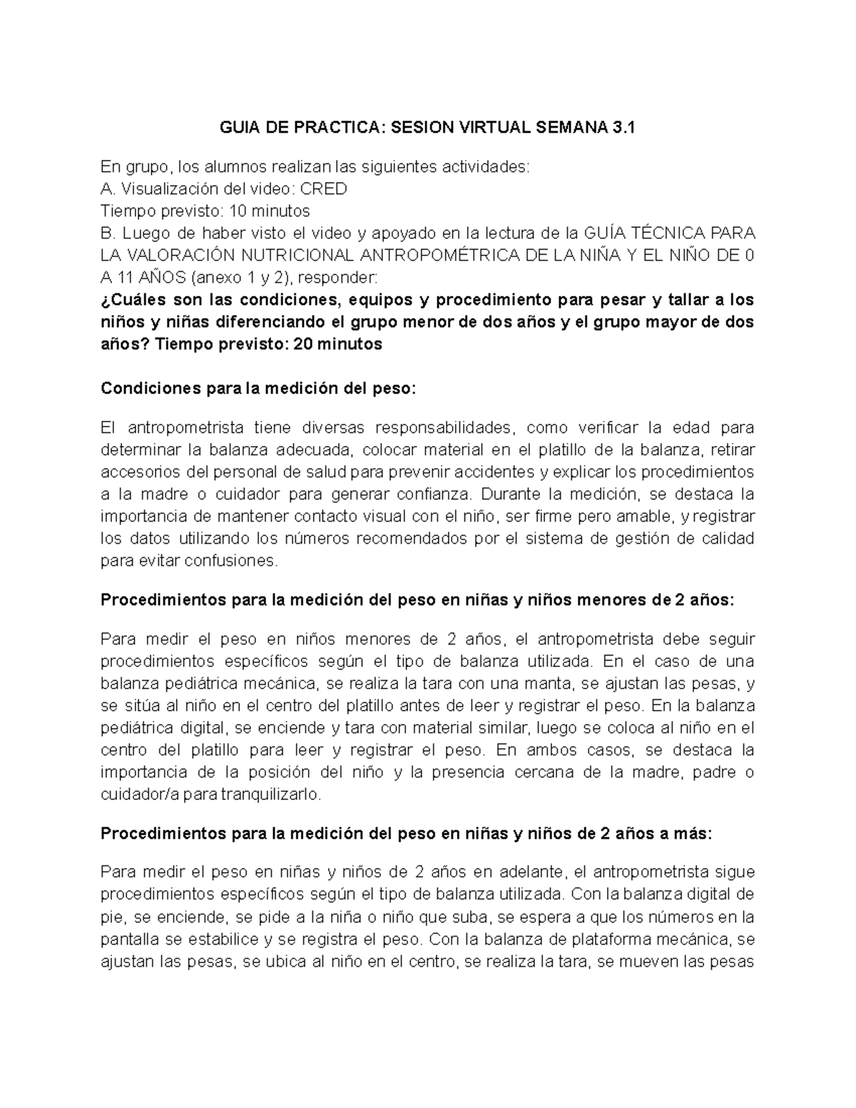 Practica 5 APS - Informe 5 APS - GUIA DE PRACTICA: SESION VIRTUAL SEMANA 3. En grupo, los ...