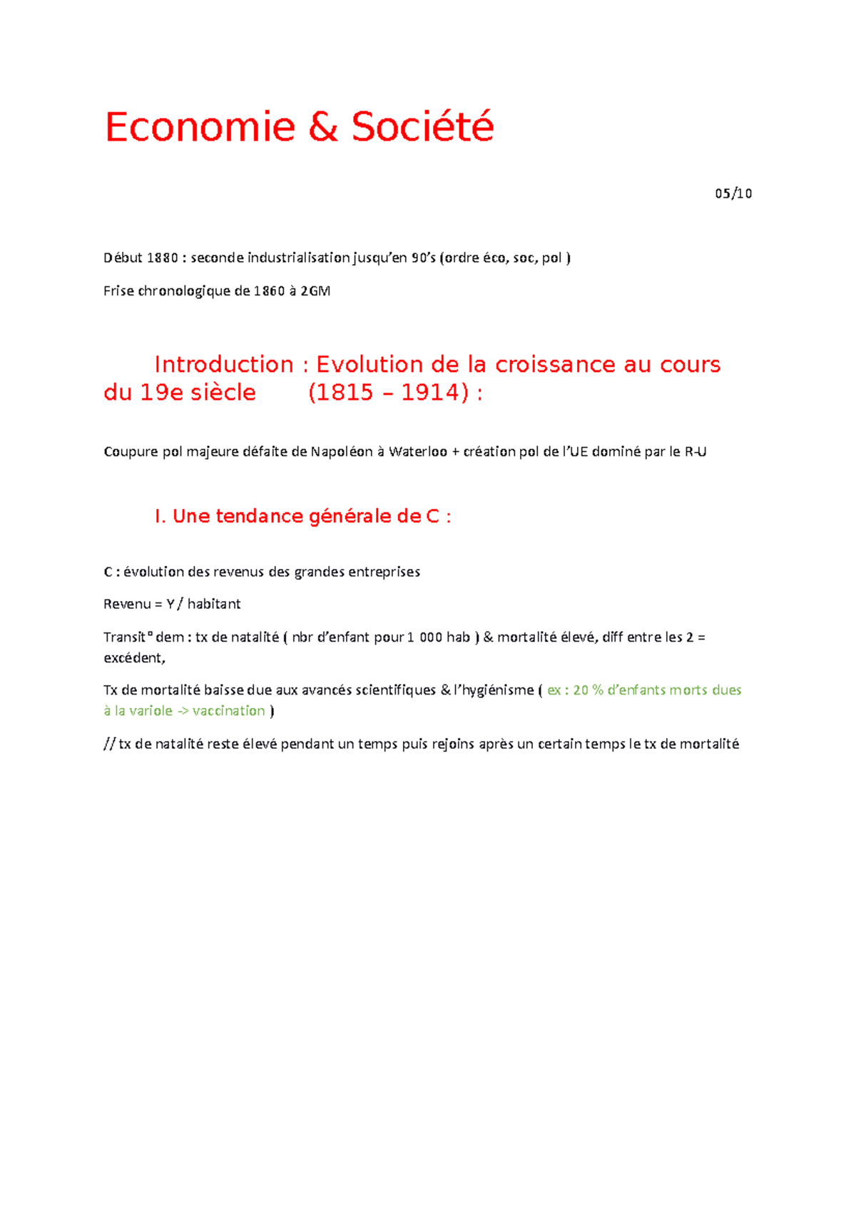CH3. Evolution de la croissance au cours du 19e siècle - Economie ...