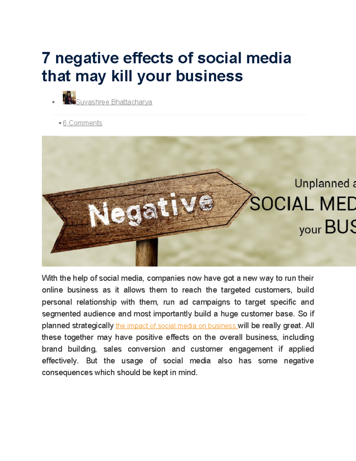 7 negative effects of social media that may kill your business source ...