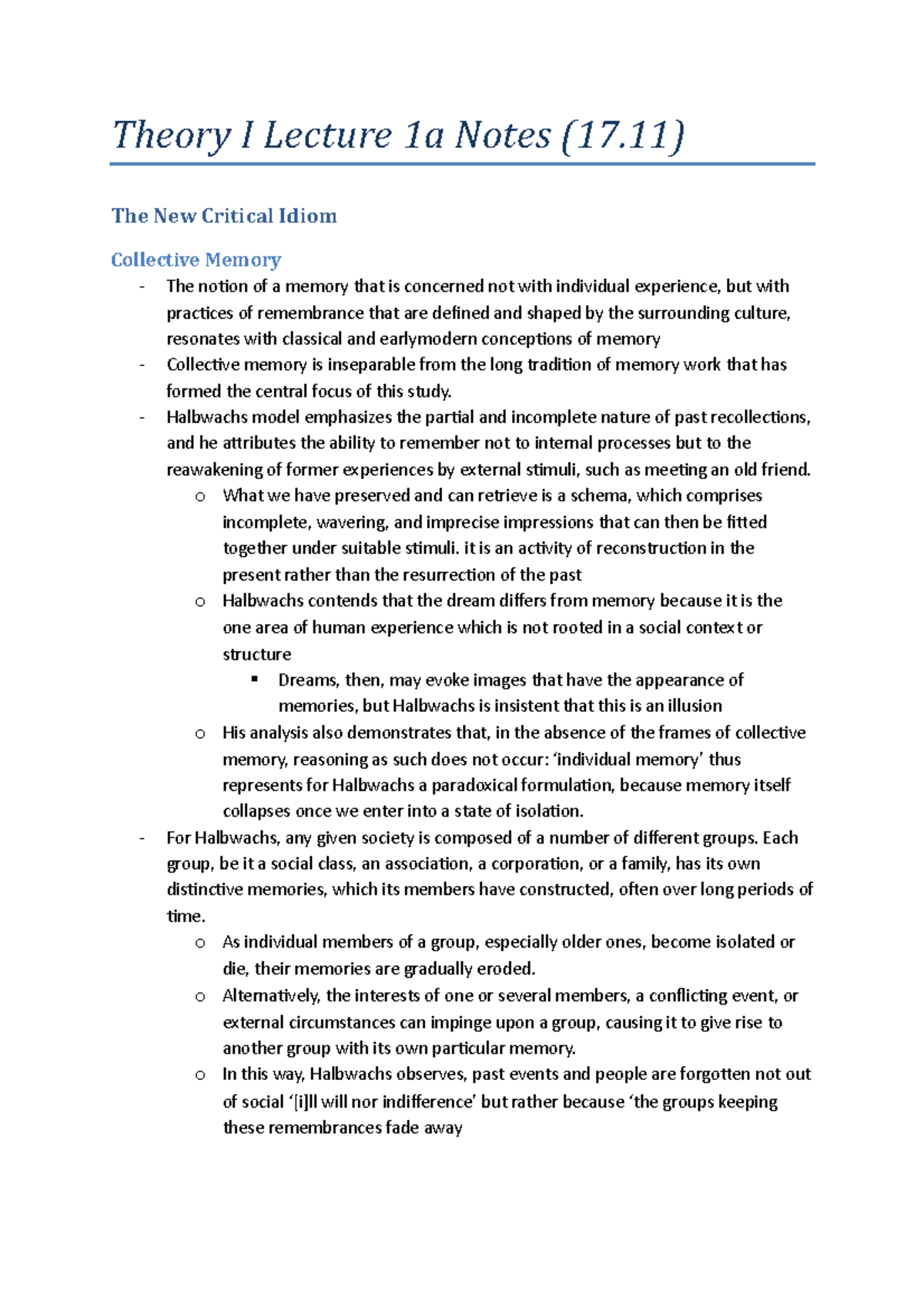 Theory I Lecture 1b Reading - Theory I Lecture 1a Notes (17) The New ...