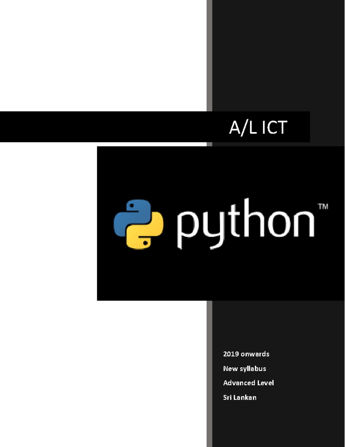 GCE Advanced Level ICT Python- English mediam - 2019 onwards New ...