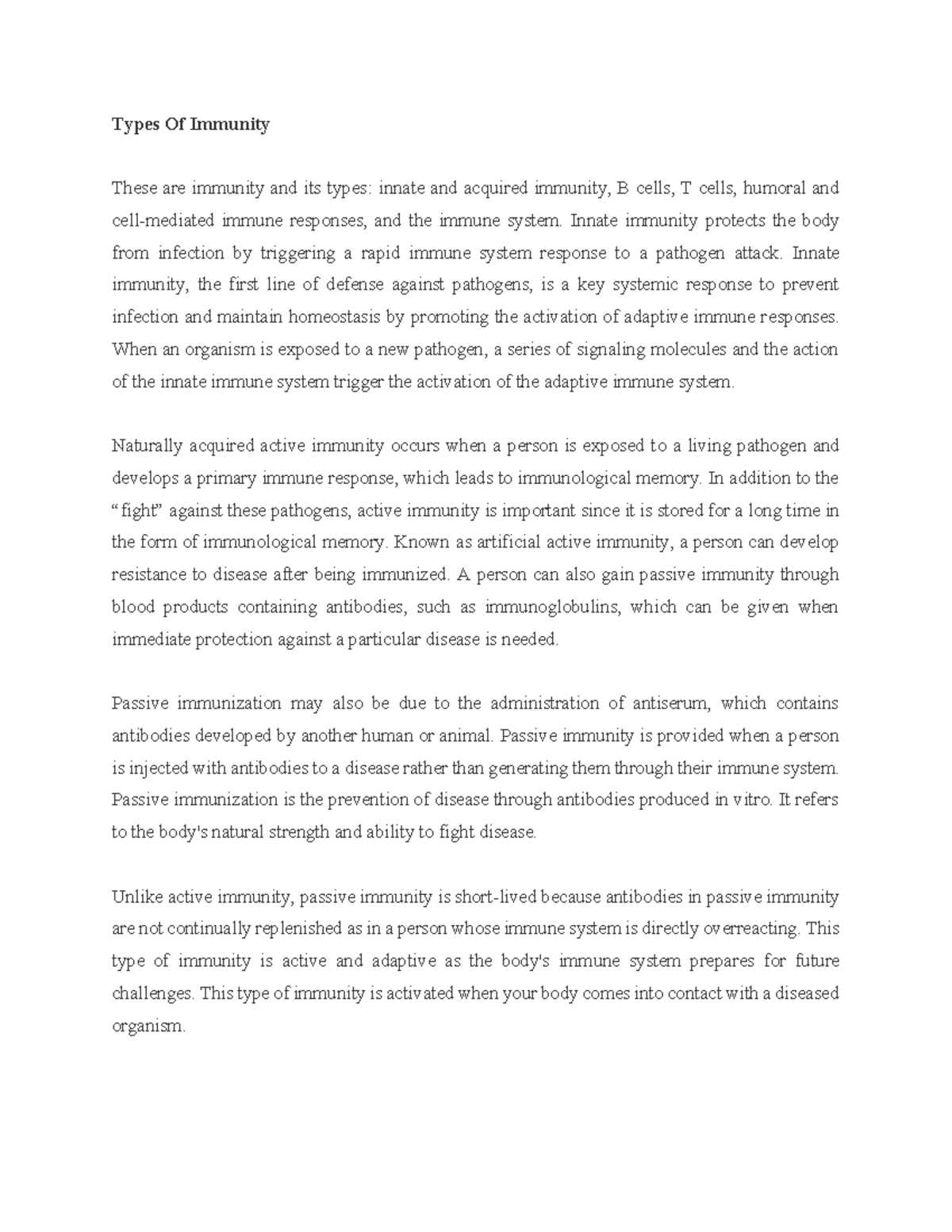 Types Of Immunity - Types Of Immunity These are immunity and its types ...