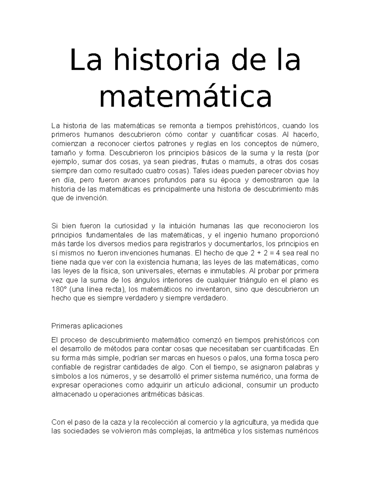 La historia de la matemática - La historia de la matemática La historia ...