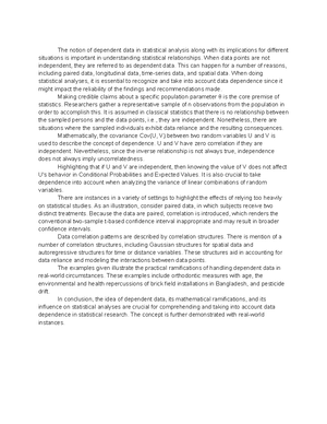 [Solved] Determine whether the given description corresponds to an - Principles of Statistics I ...