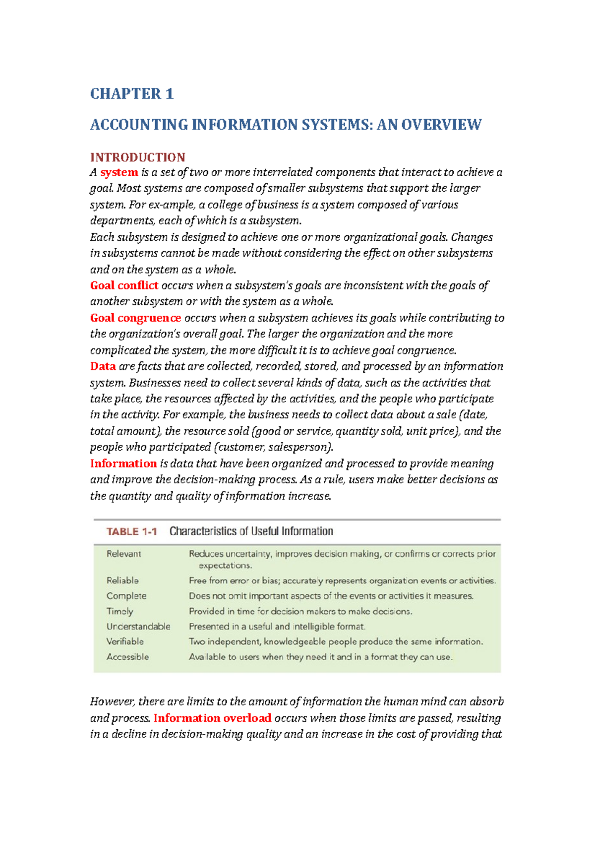 AIS Week 1 Chapters 1 & 2 - tutorial notes and answers of tutorial and ...