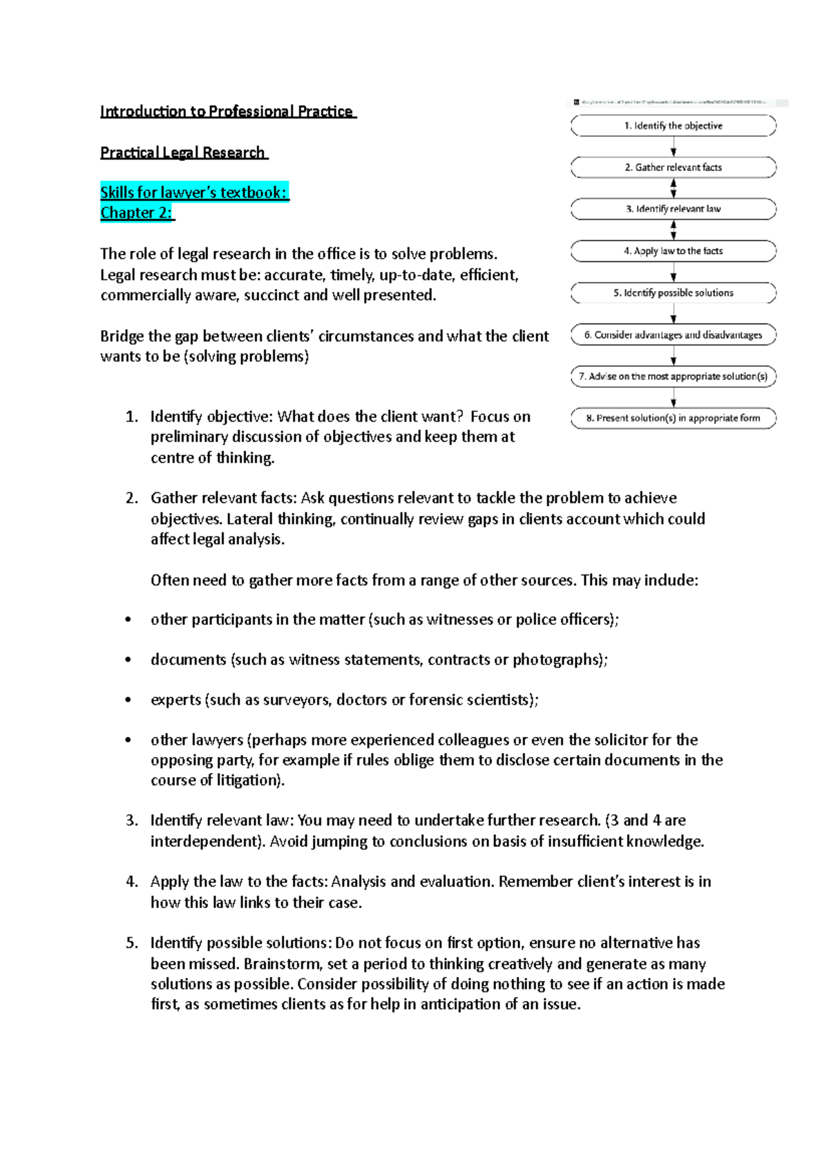 PLR Skills Chap Summaries - Introduction to Professional Practice ...