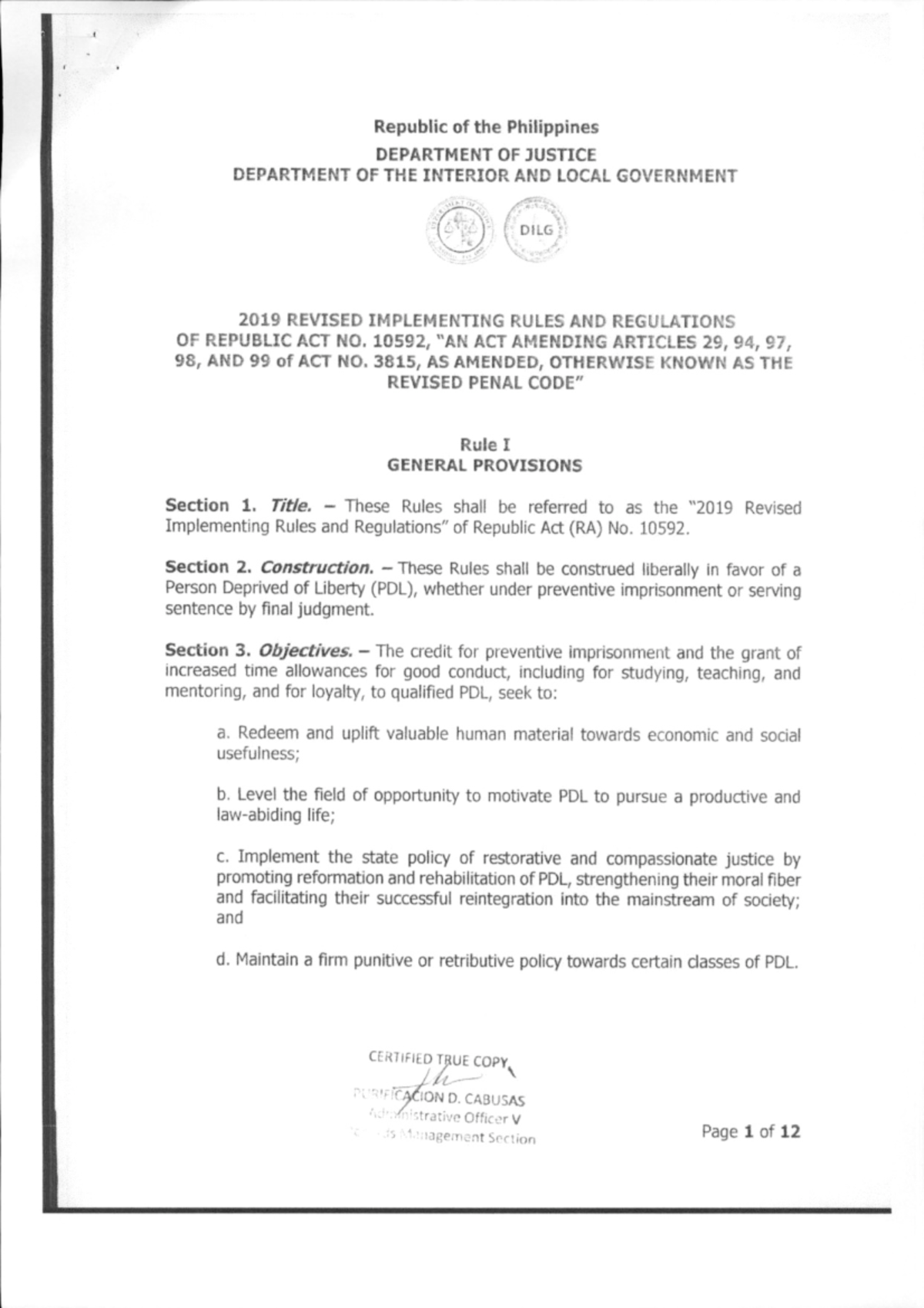 2019 IRR GCTA - Guidelines of GCTA - Civil Law - Studocu