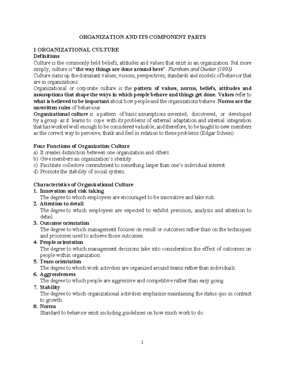 OTD 3 - Organization theory and development notes - ORGANIZATION AND ...