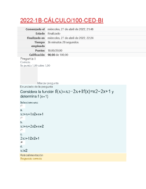 Prueba I Calculo - Cálculo - Studocu