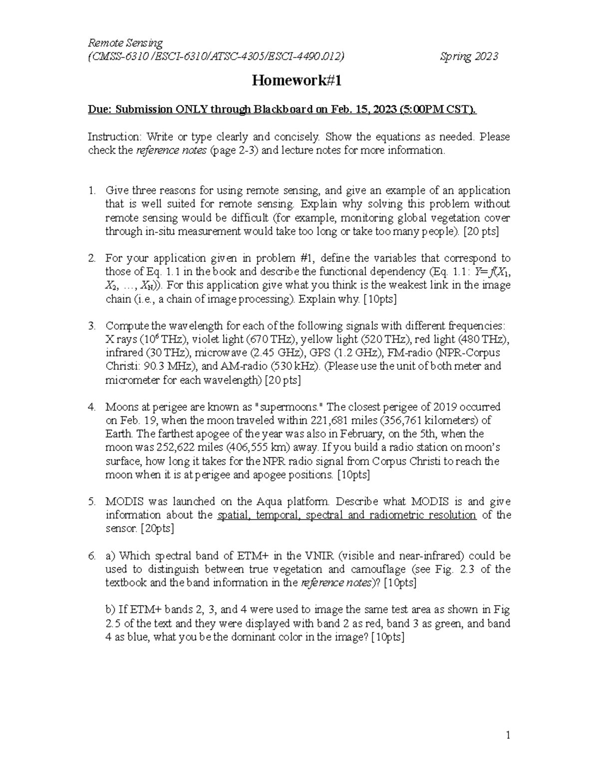 HW01 RS SP23 - HW 1 - ATSC 4305 - TAMUCC - Studocu