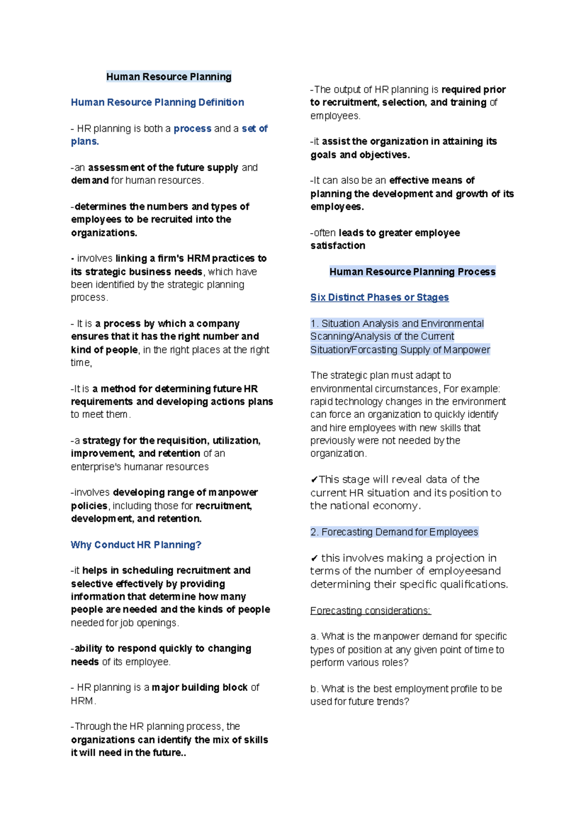 HR Planning - Human Resource Planning Human Resource Planning ...