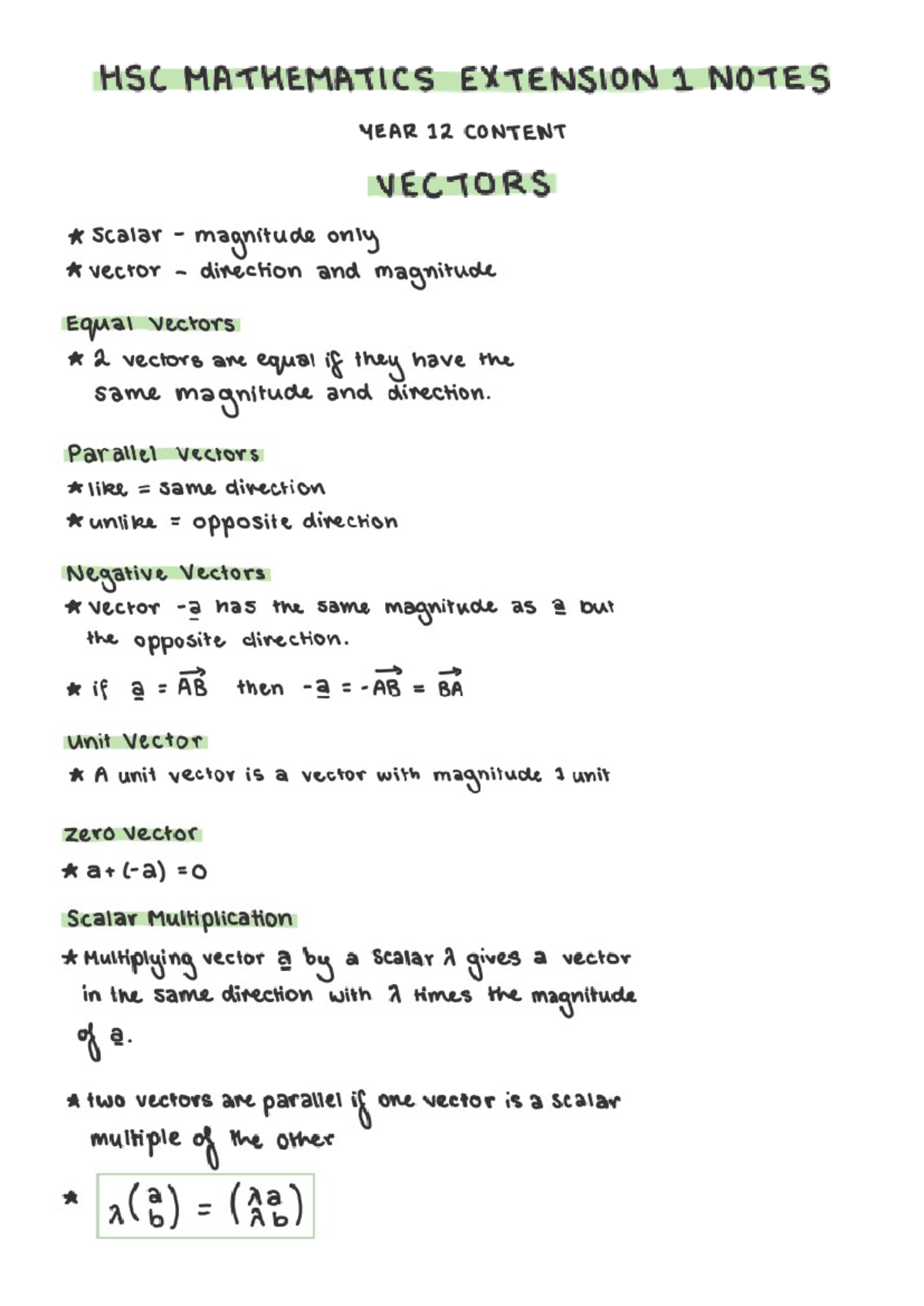 Ext 1 yr 12 notes - HSC MATHEMATICS EXTENSION 1 NOTES YEAR 12 CONTENT ...