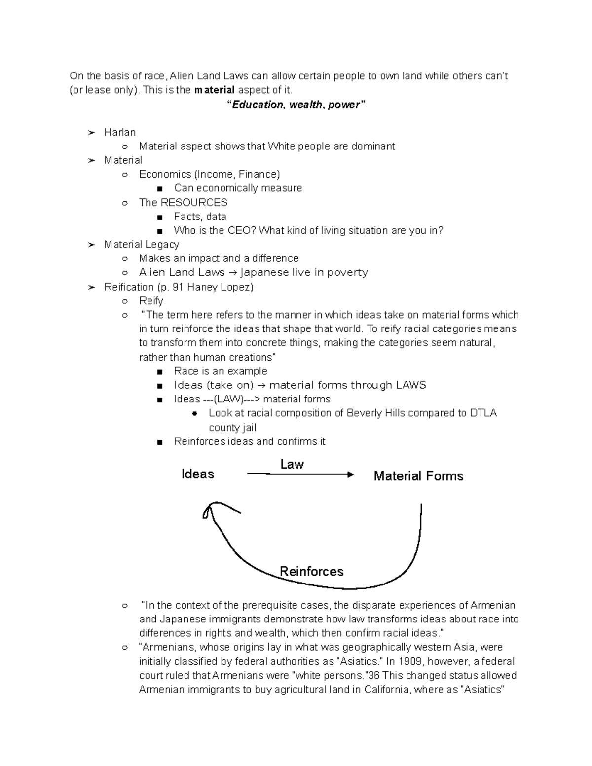 Material lecture 3 29 - On the basis of race, Alien Land Laws can allow ...