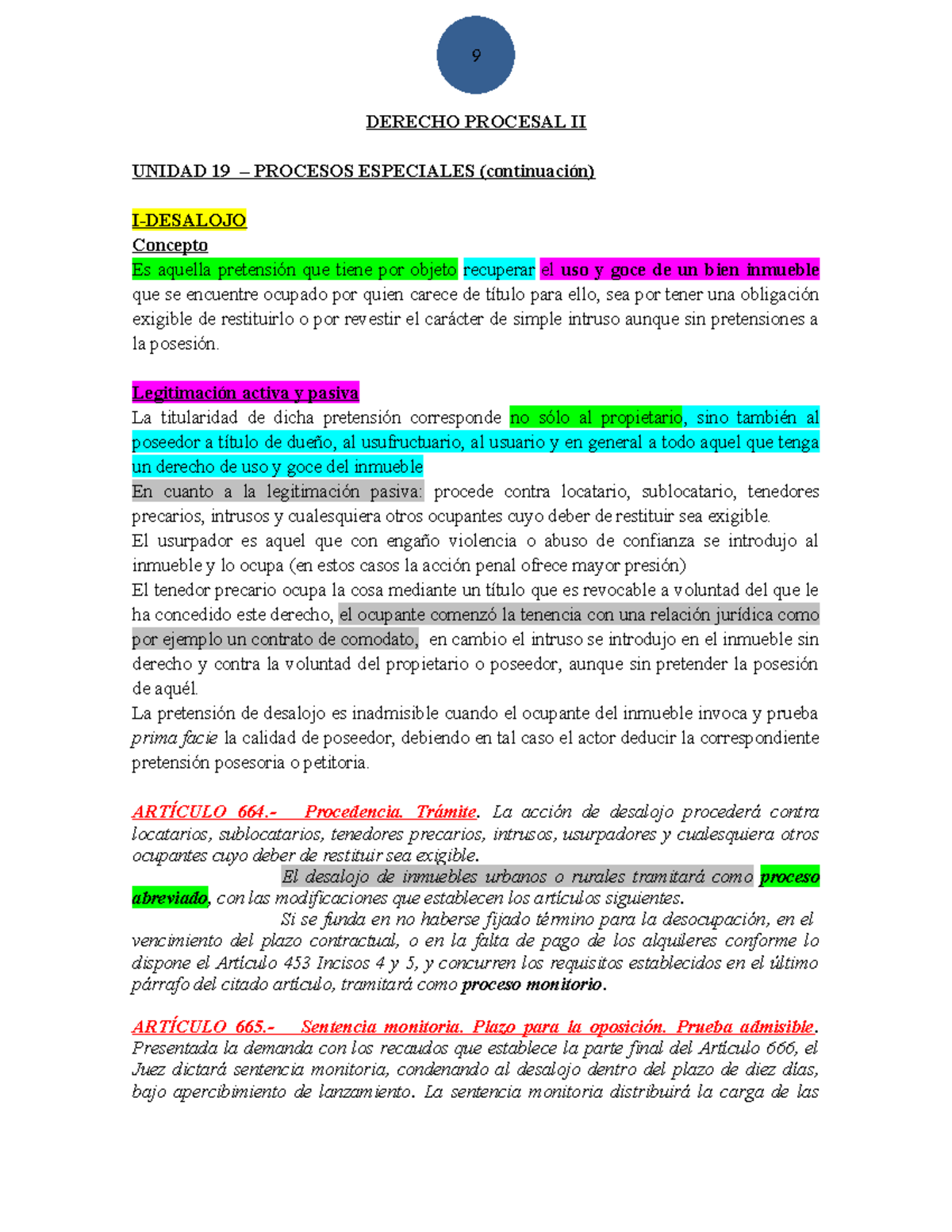 Unidad 19derecho procesal civil II - DERECHO PROCESAL II UNIDAD 19 ...