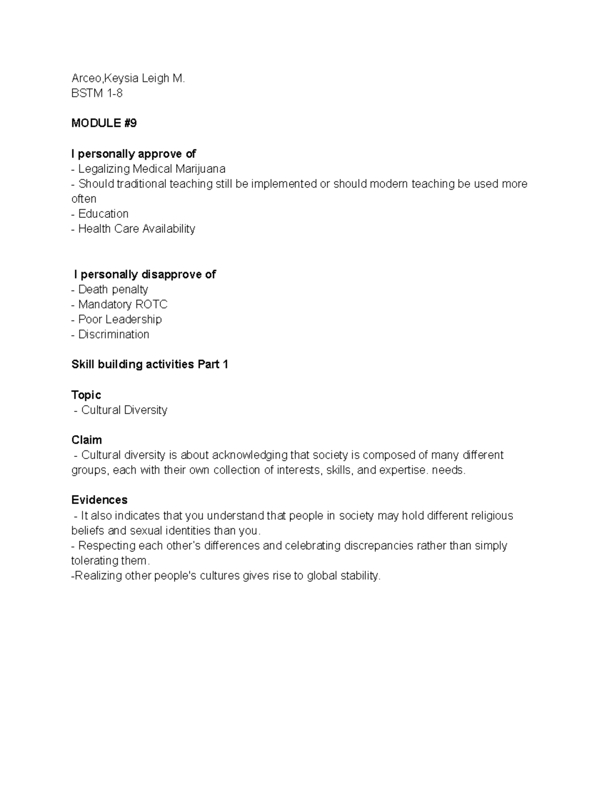 Arceo Keysia-Leigh-M - aasdasd - Arceo,Keysia Leigh M. BSTM 1- MODULE ...