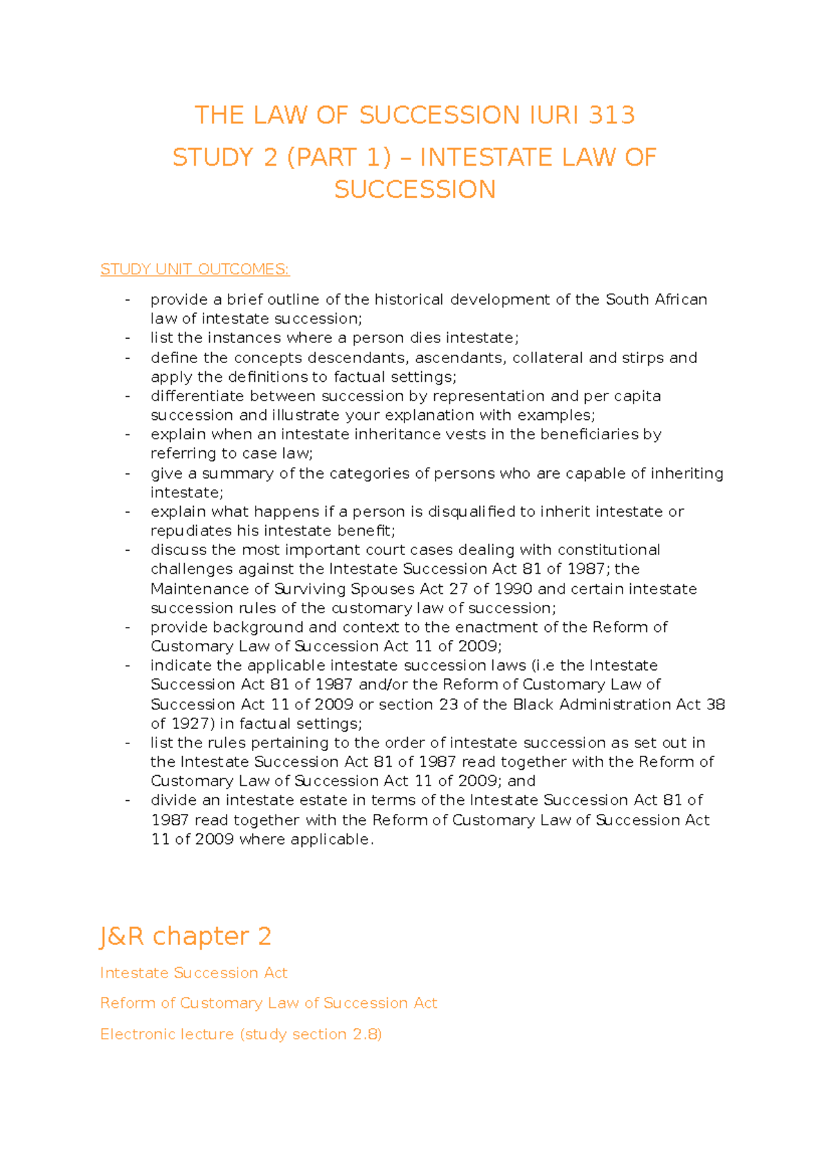 Study UNIT 2 PART 1 AND 2 - Succession class slides and textbook ...