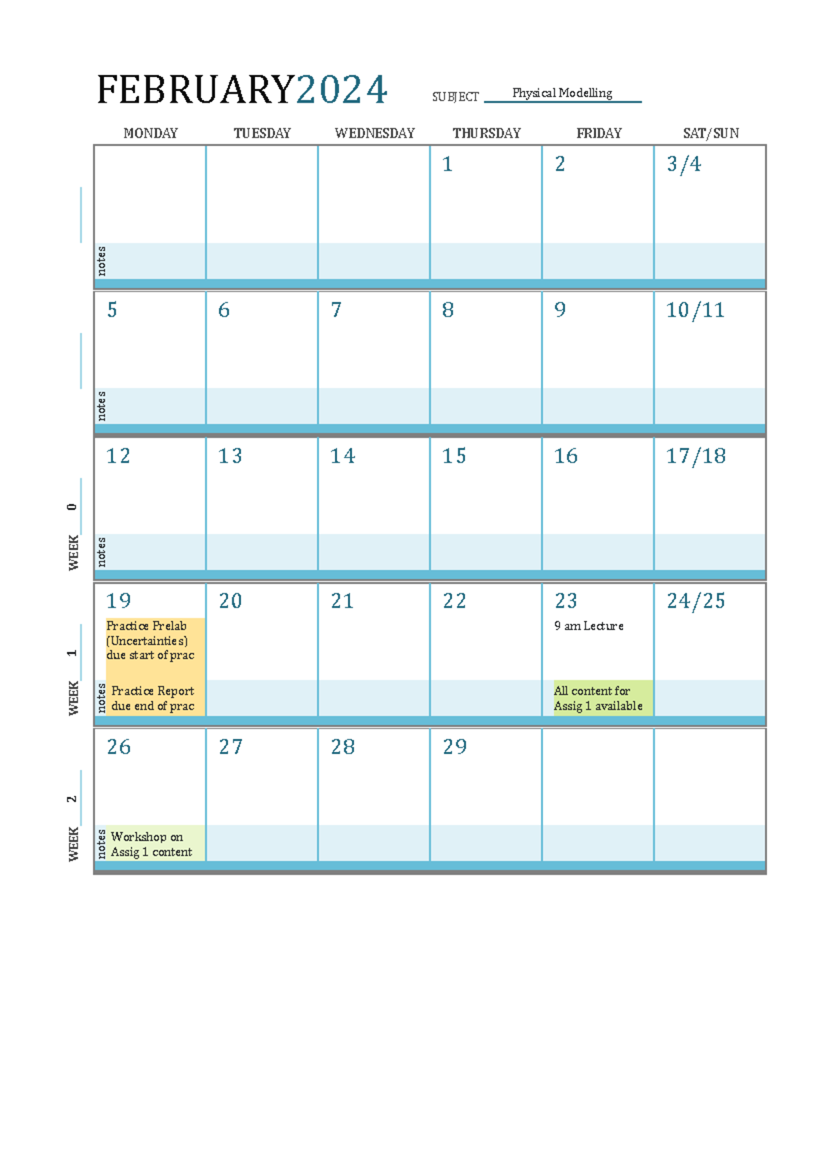 68037 calendar autumn 2024 - FEBRUARY 2024 SUBJECT Physical Modelling ...