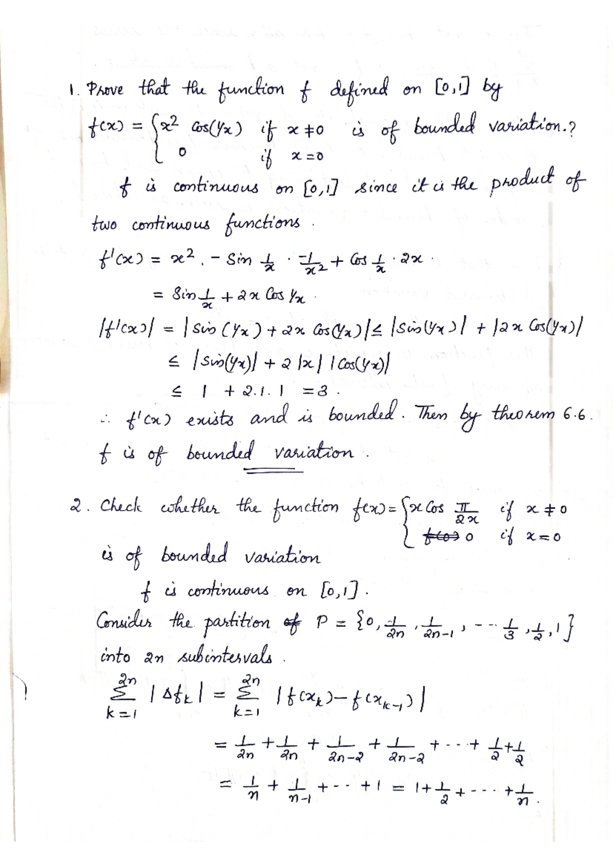 Examples of bounded variation - M.Sc.Mathematics - Studocu