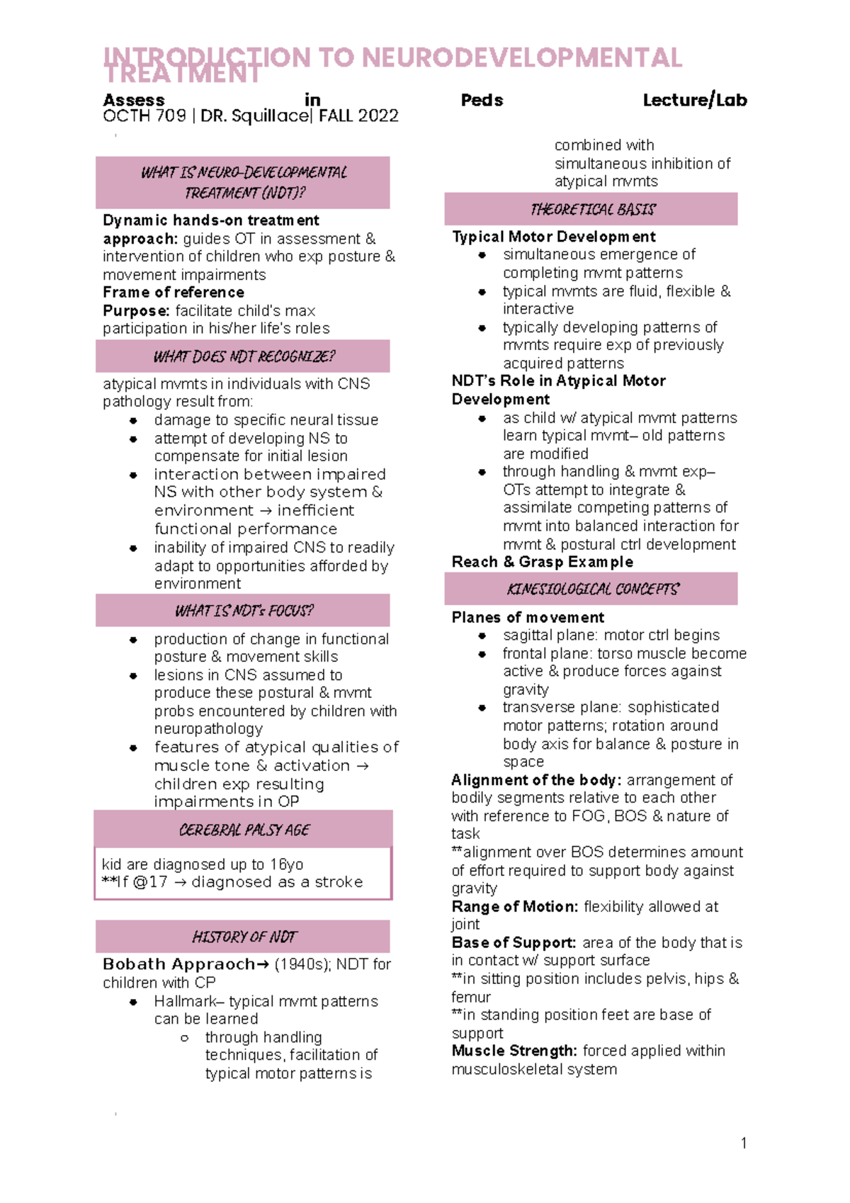Intro to Neuro Develop Treatment - INTRODUCTION TO NEURODEVELOPMENTAL ...