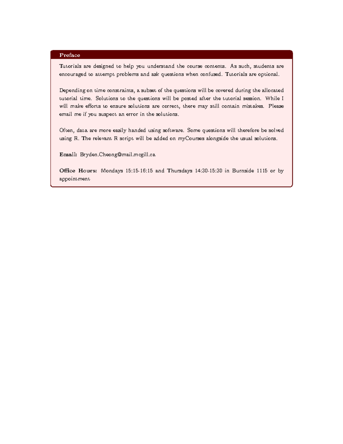 MATH 204 Tutorial 1 with solutions - Preface Tutorials are designed to help you understand the ...