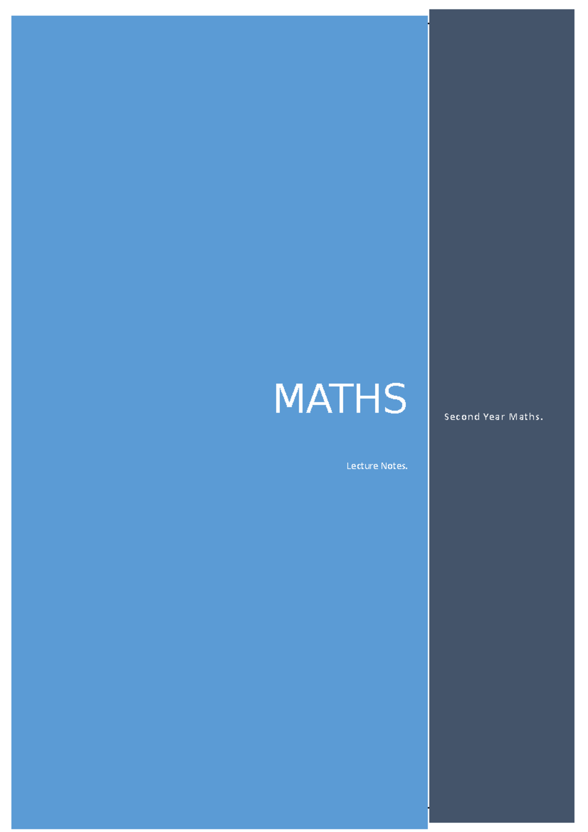 Maths Notes Y2 - ECNM08006 - M MATHS Lecture Notes. Second Year Maths ...