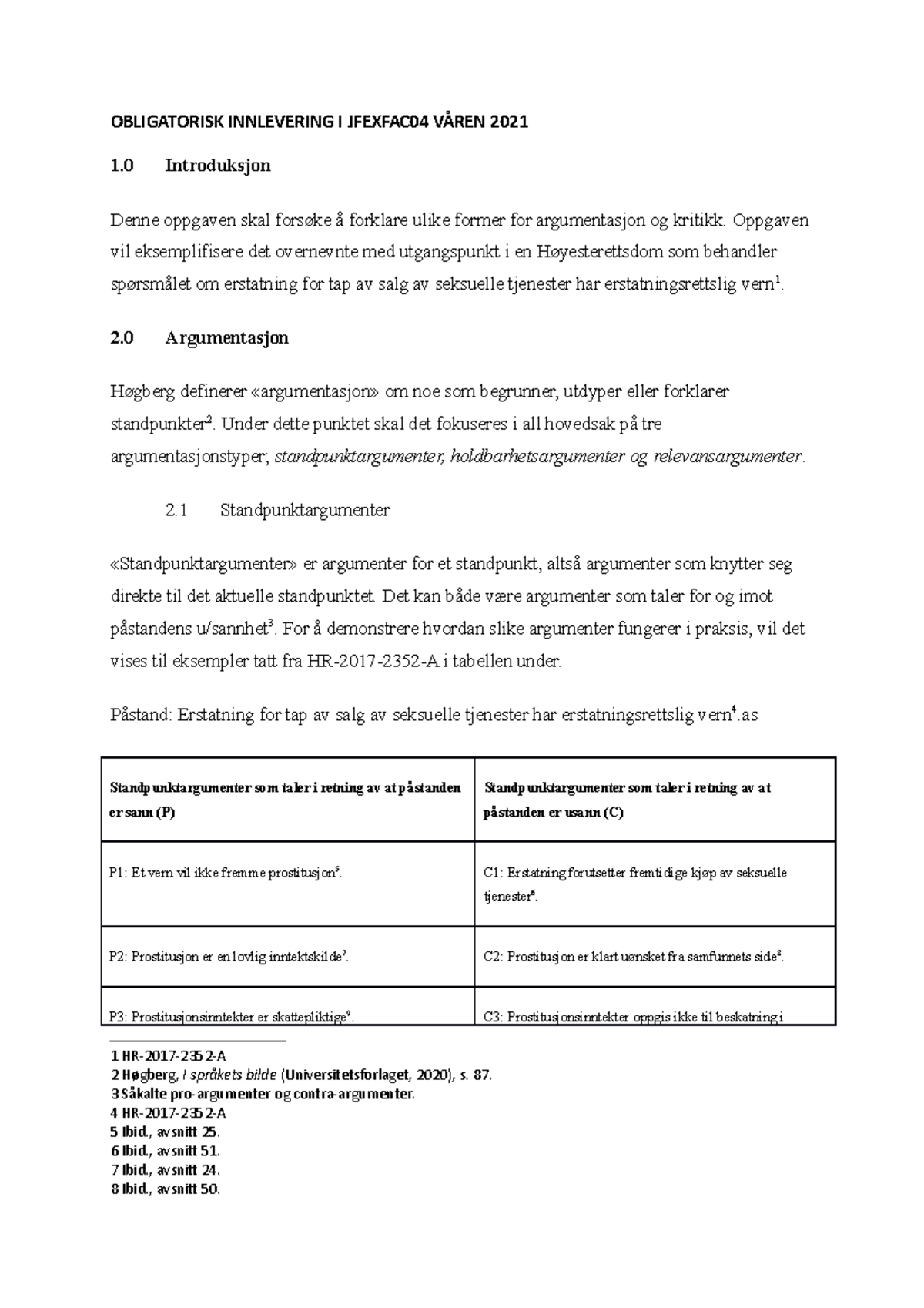 Obligatorisk Innlevering I Jfexfac 04 VÅREN 2021 - OBLIGATORISK INNLEVERING I JFEXFAC04 VÅREN ...